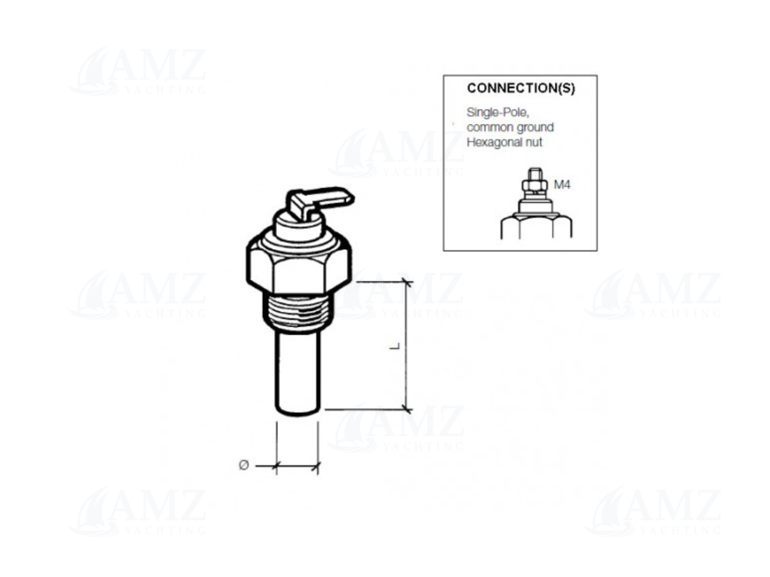 Veratron / VDO - Temperature Sensor 40-120°C / 105-250°F - Amz yachting ...